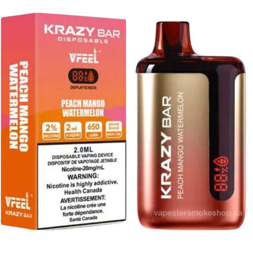 Krazy Bar Peach Mango Watermelon Disposable Vape — Lucky 8 Vapes